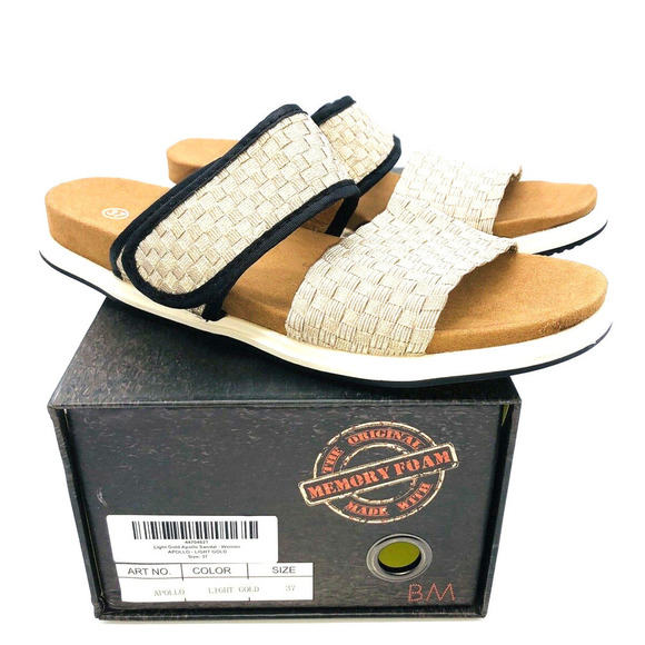 bernie mev. | Shoes | Bernie Mev Womens Apollo Slide Sandals Light Gold ...